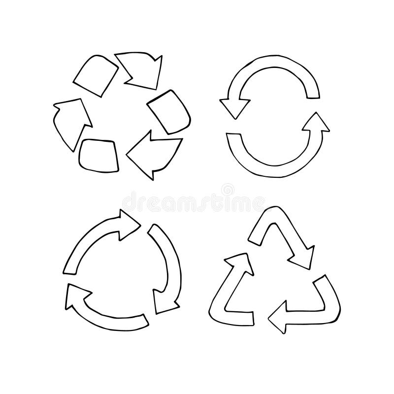 Recycle sketch as doodles stock vector. Illustration of nobody - 29476568