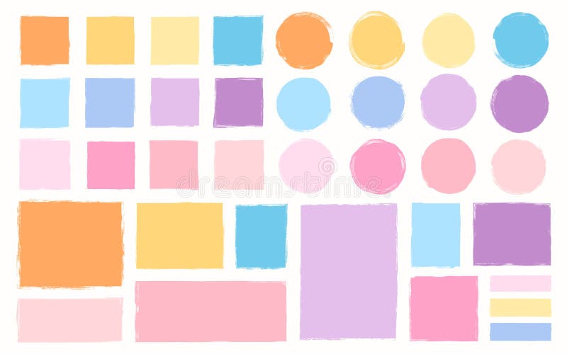 Vector Set with Doodle Square, Rectangle and Circle Geometric Shapes in ...