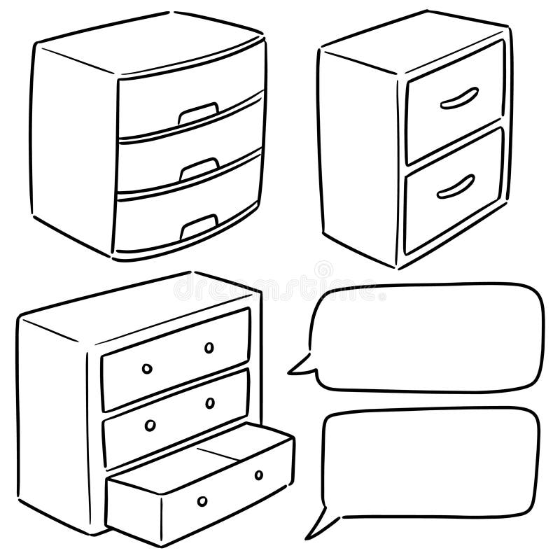 Vector set of drawer stock illustration. Illustration of empty - 391722378