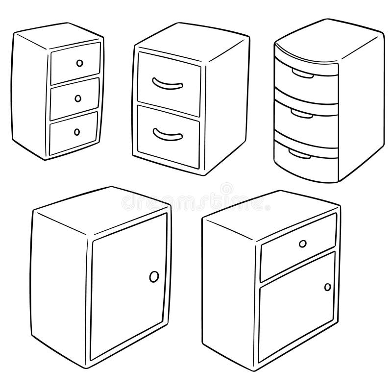Vector set of drawer stock vector. Illustration of container - 117619437