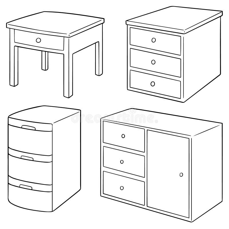 Vector set of drawer stock vector. Illustration of furniture - 118713716