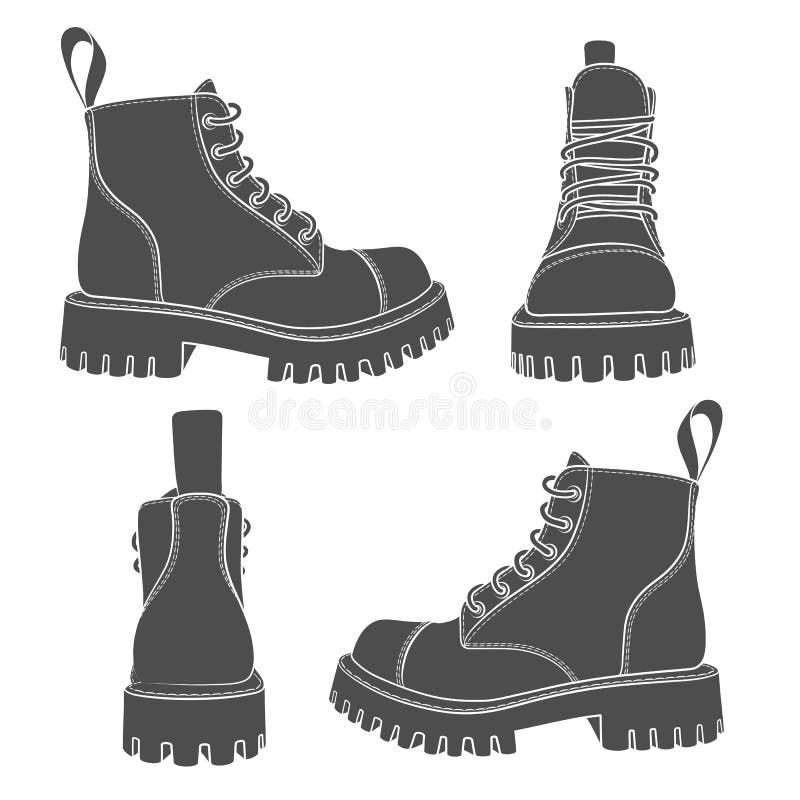 Combat Boot Outline Clip Art