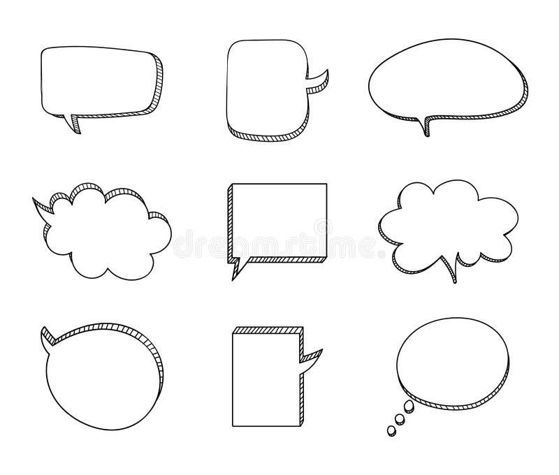Vector Talk Bubble Set, Speech Box Collection, Hand Drawn Design ... Vector Talk Bubble Set, Speech Box Collection, Hand Drawn Design ...