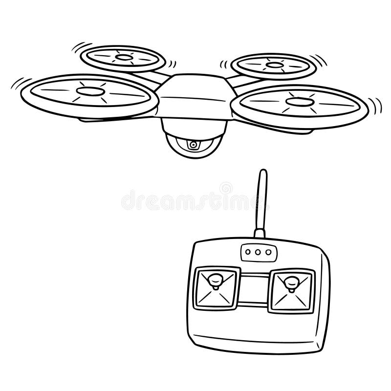 Vector set of drone stock vector. Illustration of delivery - 117701093