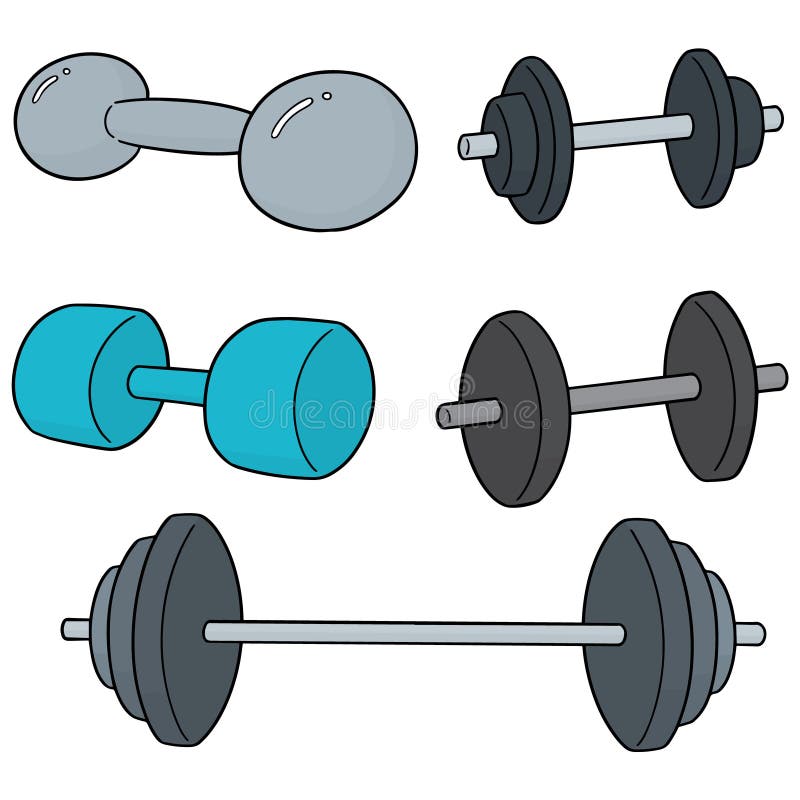 Vector set of dumbbell stock vector. Illustration of drawn - 144513617