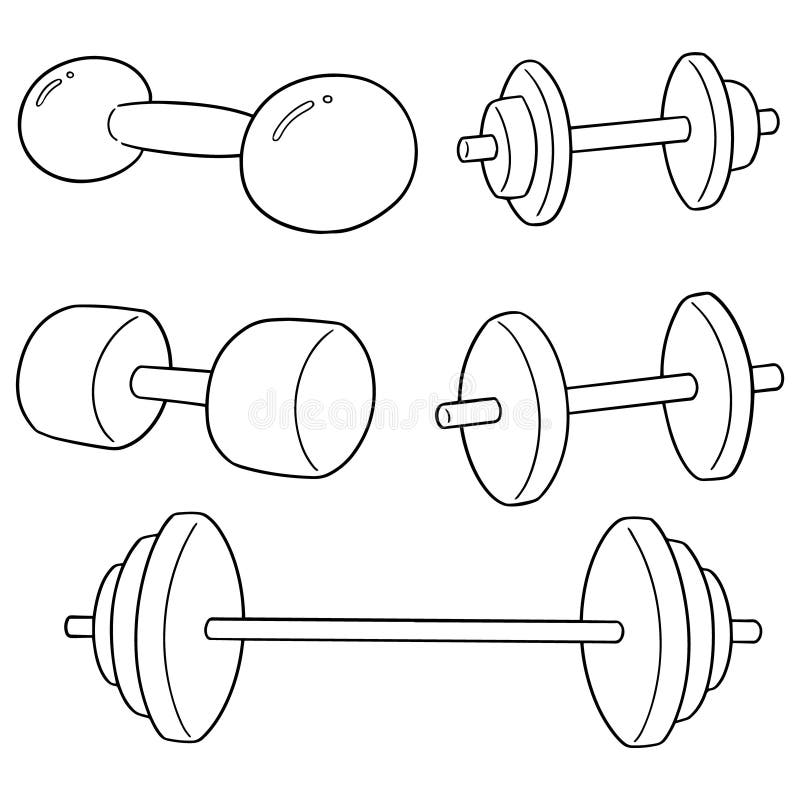 Vector set of dumbbell stock vector. Illustration of clip - 119311623