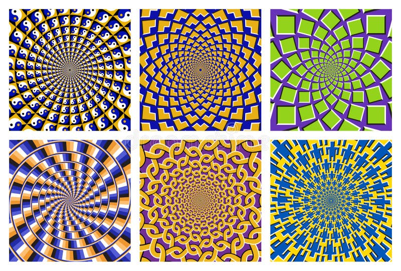 Vector Set of Dynamic Circular Patterns. Eye-catching Backgrounds with ...