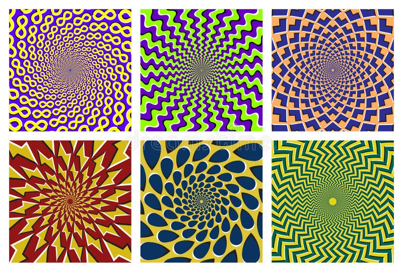 Vector Set of Dynamic Circular Patterns. Eye-catching Backgrounds with ...