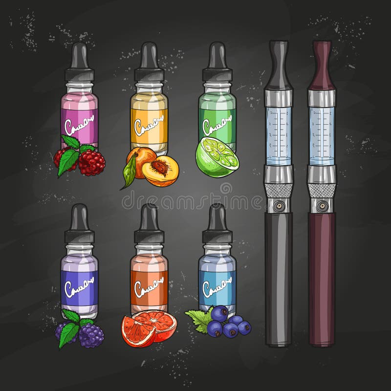 Vector Color Sketch Electronic Cigarette Stock Illustrations – 11 ...