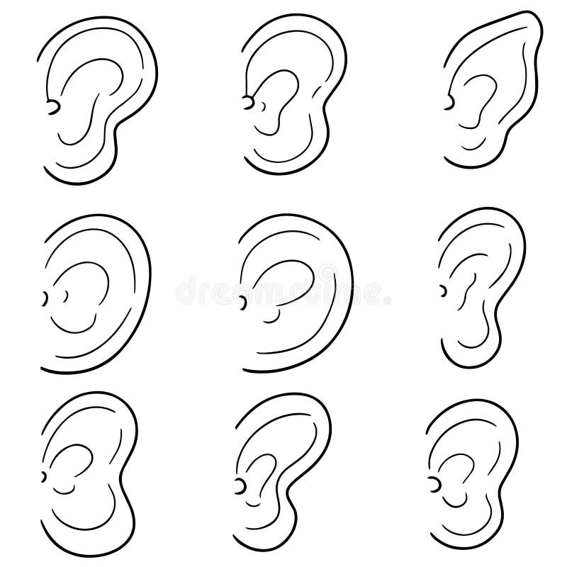 Vector set of ear stock vector. Illustration of organ - 118253681