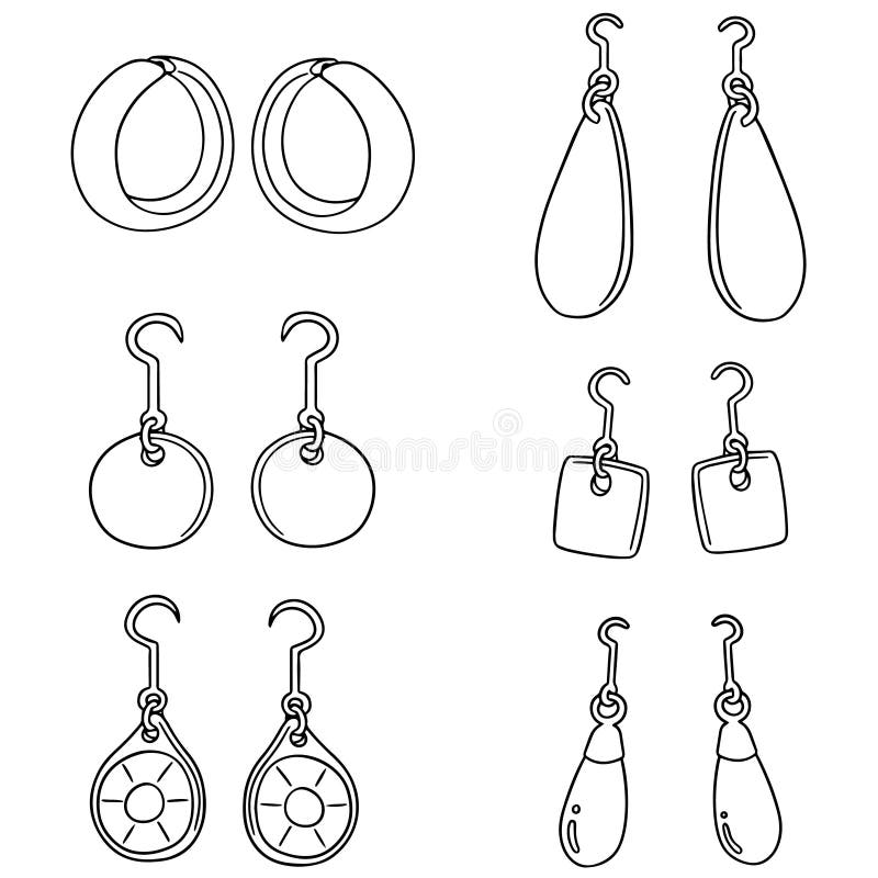Vector set of earrings stock vector. Illustration of jewel - 186019992