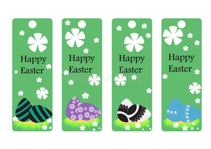 Vector Set of Easter Bookmark. Happy Easter.eggs Collection. Stock ...