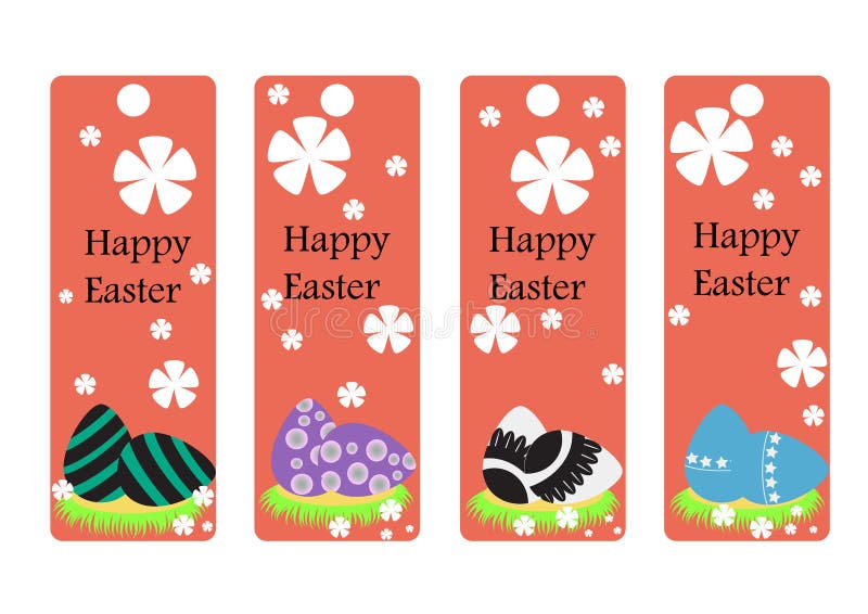 Vector Set of Easter Bookmark. Happy Easter.eggs Collection. Stock ...