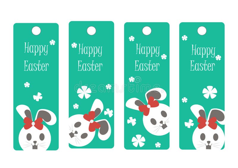 Vector Set of Easter Bookmark. Happy Easter, Rabbit. Stock Vector ...
