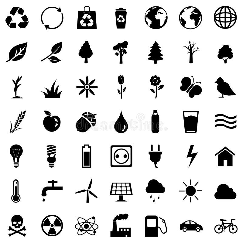 Vector Set of Ecologic Icons Stock Vector - Illustration of fuel, leaf ...