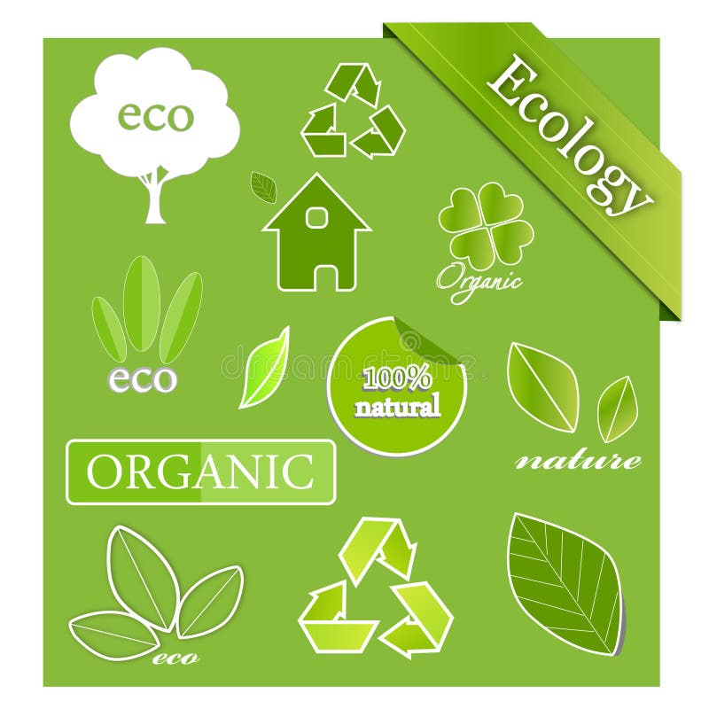 Vector Set of Ecological Icons Stock Vector - Illustration of recycle ...