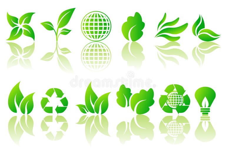 Vector Set of Ecological Symbols Stock Vector - Illustration of element ...