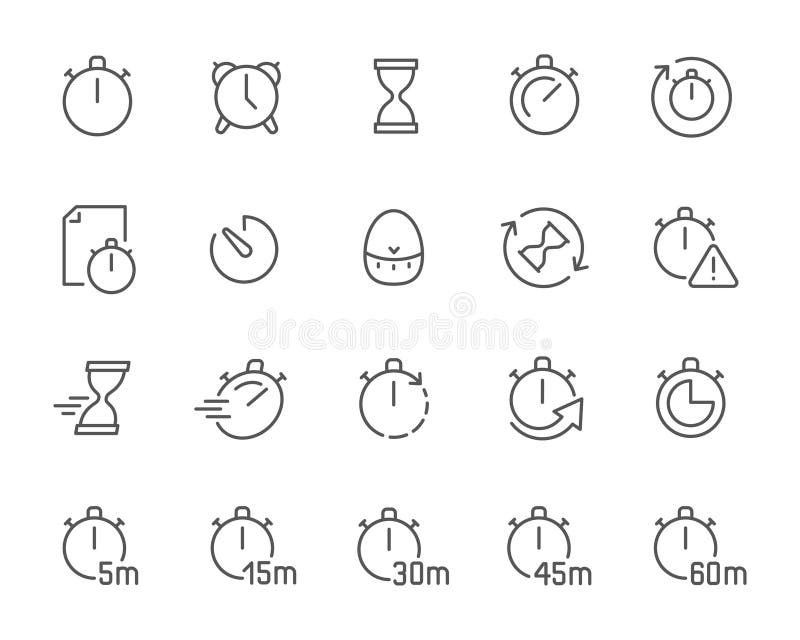 Vector Set of Editable Icons for Timers and Time Counting Stock Vector ...