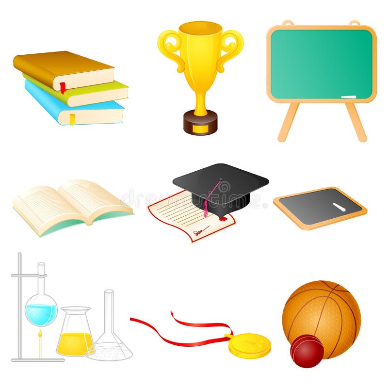 Vector Set of Educational Symbol Stock Vector - Illustration of formula ...