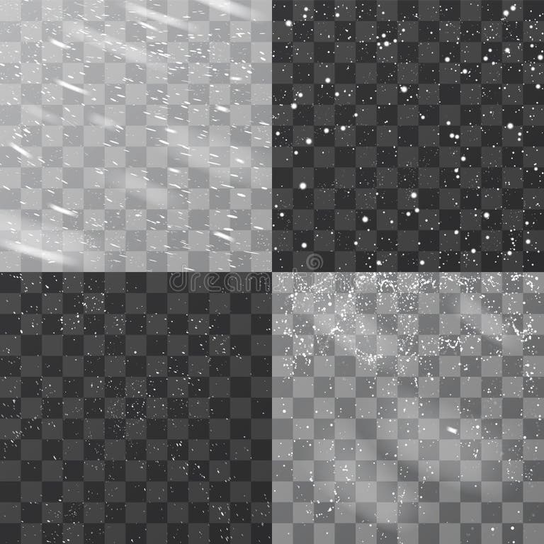 A Vector Set of Effects with White Snowflakes Making Up a Beautiful ...