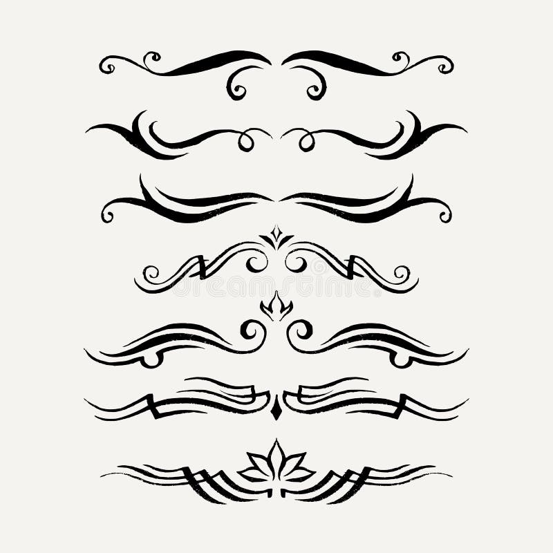 Vector Set of Elegant Curls and Swirls. Elements for Design Stock ...