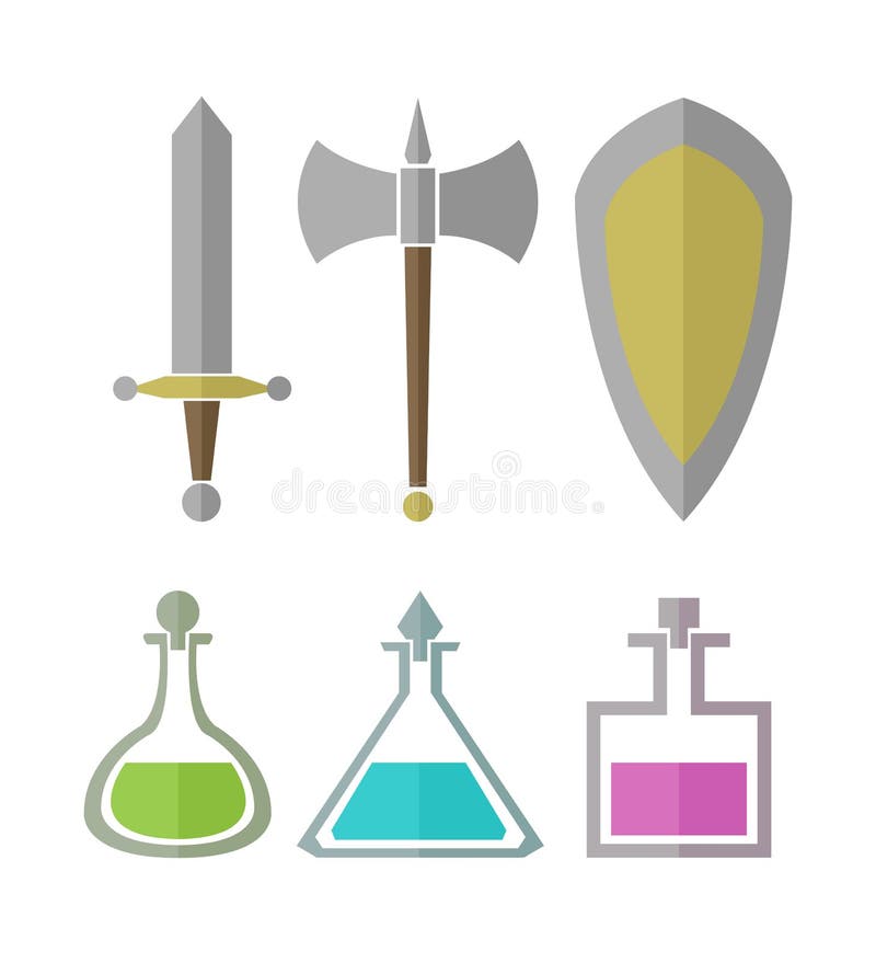 Vector Set of Elements for RPG Games Stock Vector - Illustration of ...