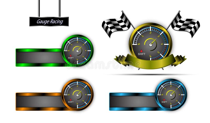 Vector Set of Emblem Gauge Racing Sports Concept Stock Vector ...