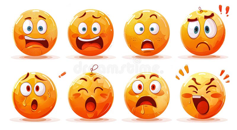 Vector Set of Emoticons and Emoji with Faces Stock Image - Image of ...