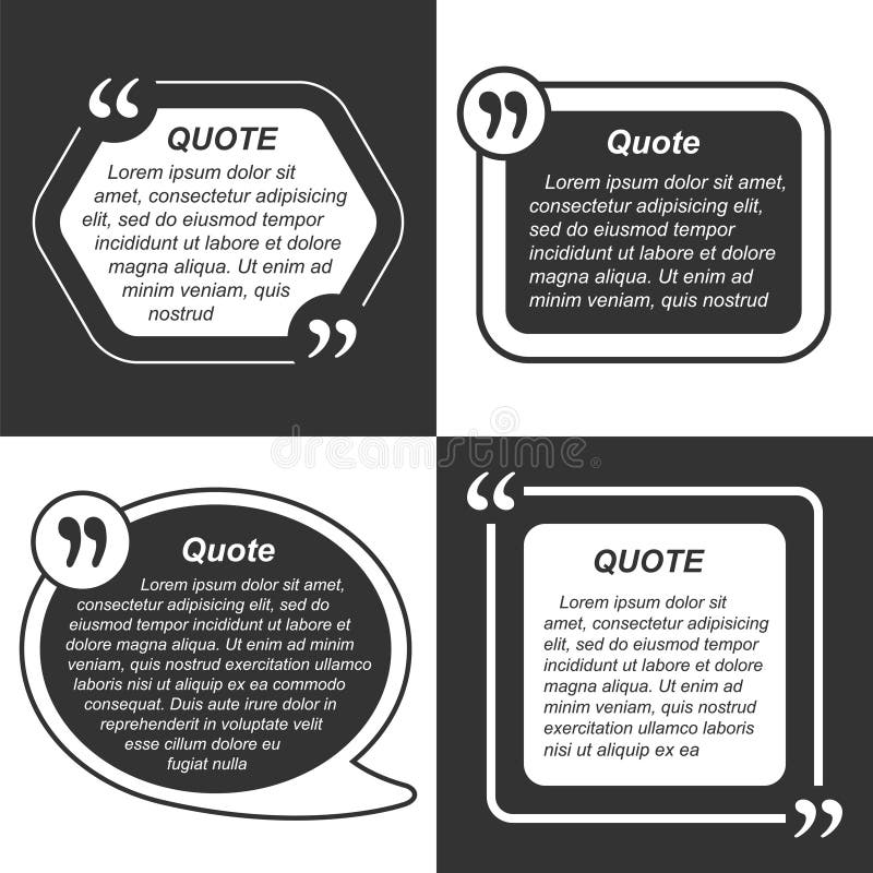 Vector Set of Empty Quote Templates. Stock Vector - Illustration of ...