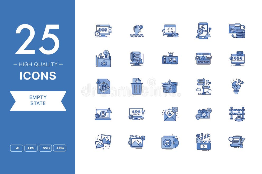 Vector Set of Empty State Icons Stock Vector - Illustration of ...