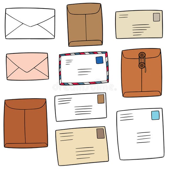 Vector set of envelope stock vector. Illustration of certificate ...