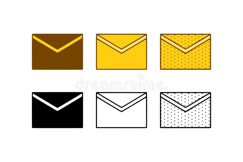 Envelopes in Doodle Style on White Background Stock Vector ...