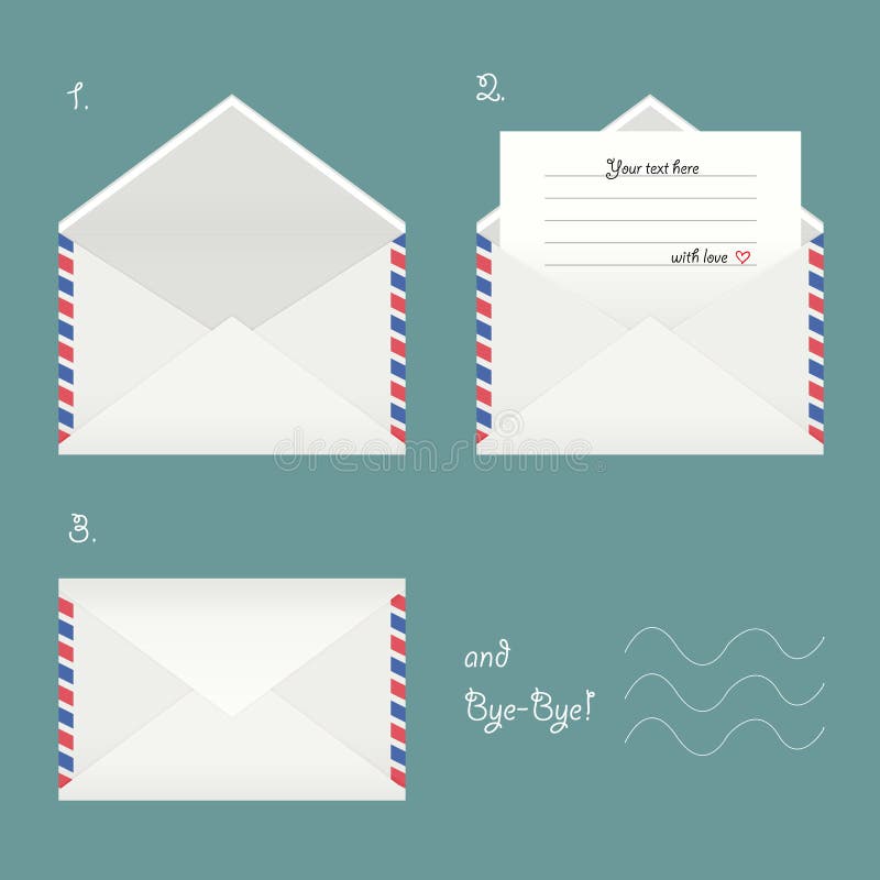 Hand Drawn Mail, Post, Letter, Envelope, Paper Plane Cartoon Set. Vector Illustration. Doodle ...