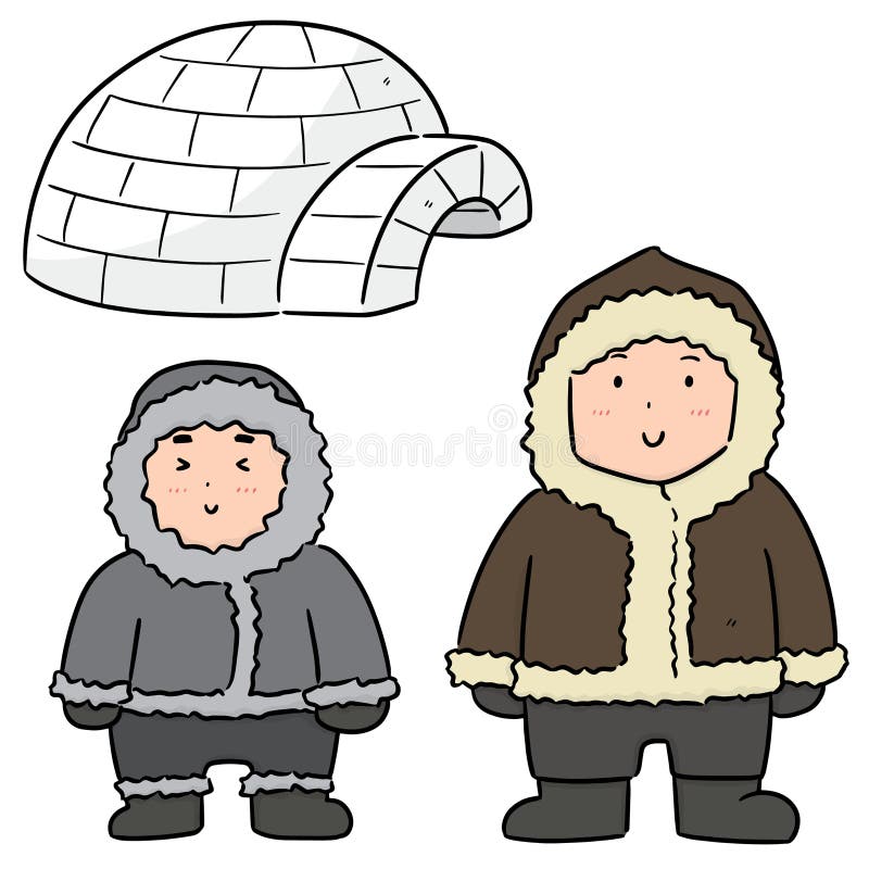 Vector set of eskimo stock vector. Illustration of drawing - 391866002