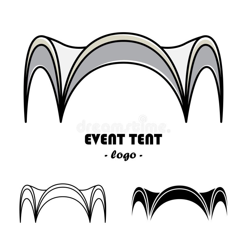 Vector Set of Event Tent Illustrations. Line Art and Simple Style Stock ...