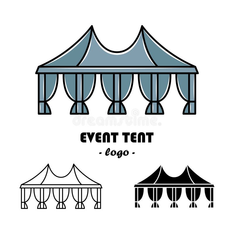 Vector Set of Event Tent Illustrations. Line Art Stock Vector ...