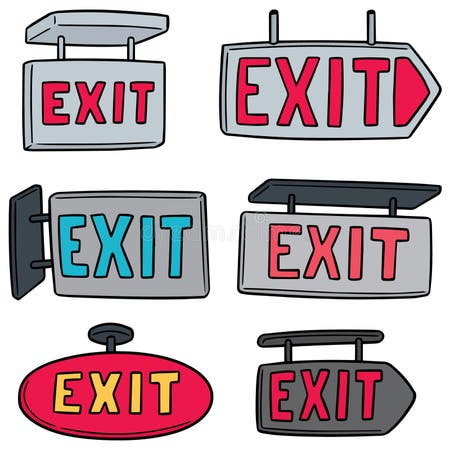 Vector set of exit sign stock vector. Illustration of exit - 119222149