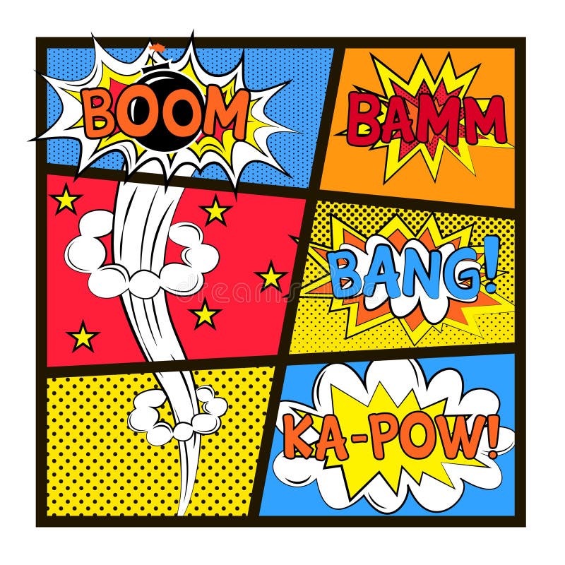 Set of Explosion in Pop Art Style Stock Vector - Illustration of ...