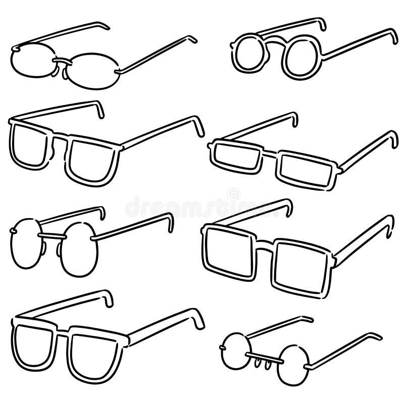 Vector set of eyeglasses stock vector. Illustration of draw - 120145109