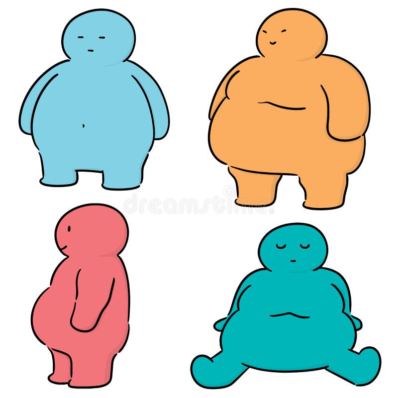 Vector set of fat people stock vector. Illustration of overweight ...