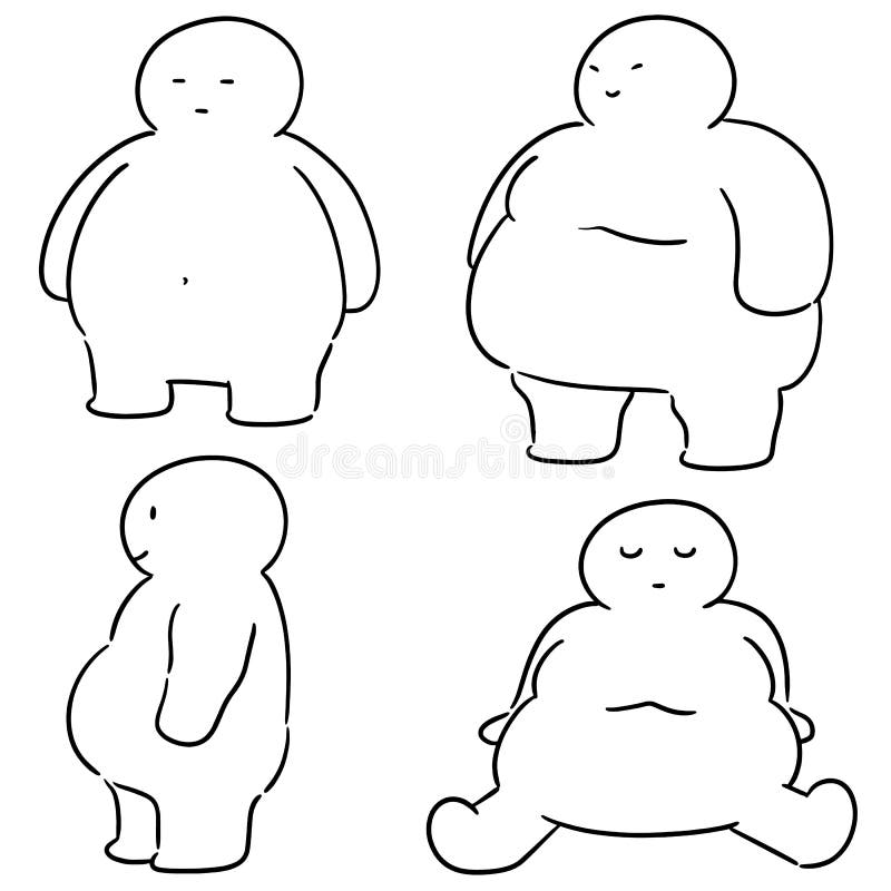 Vector set of fat people stock vector. Illustration of collection ...