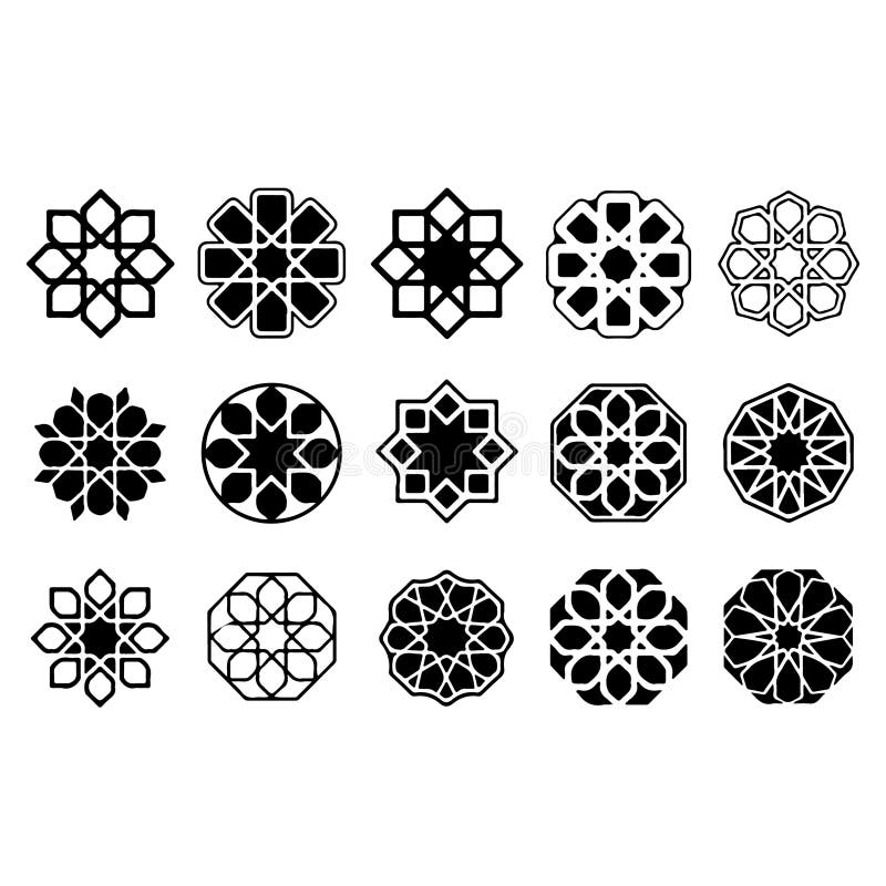 Vector Set of Abstract Geometric Shapes and Wheel Pattern Design ...