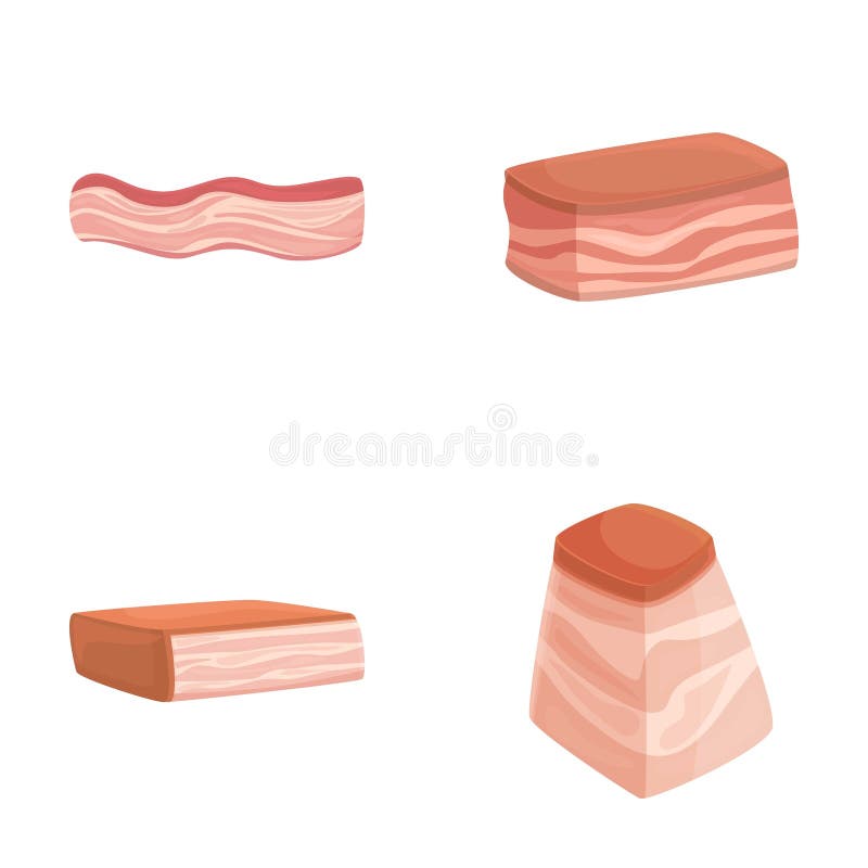 Vector Set Featuring Different Styles of Bacon Slices Suitable for ...