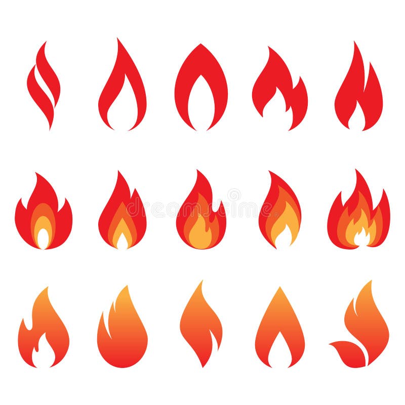 Vector set of fire flames stock vector. Illustration of shiny - 70603106