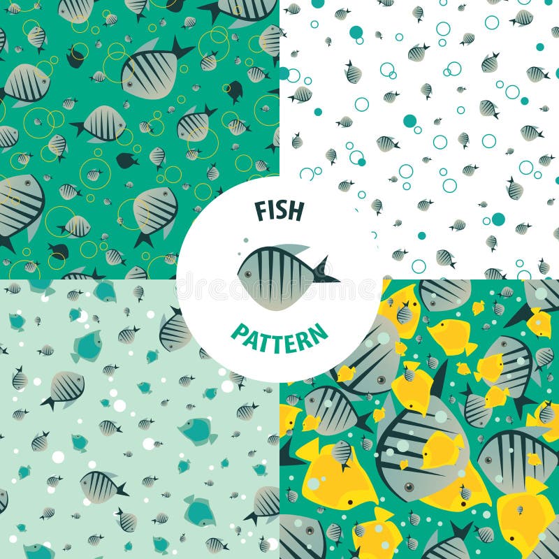 Vector set fish pattern stock vector. Illustration of color - 70391781
