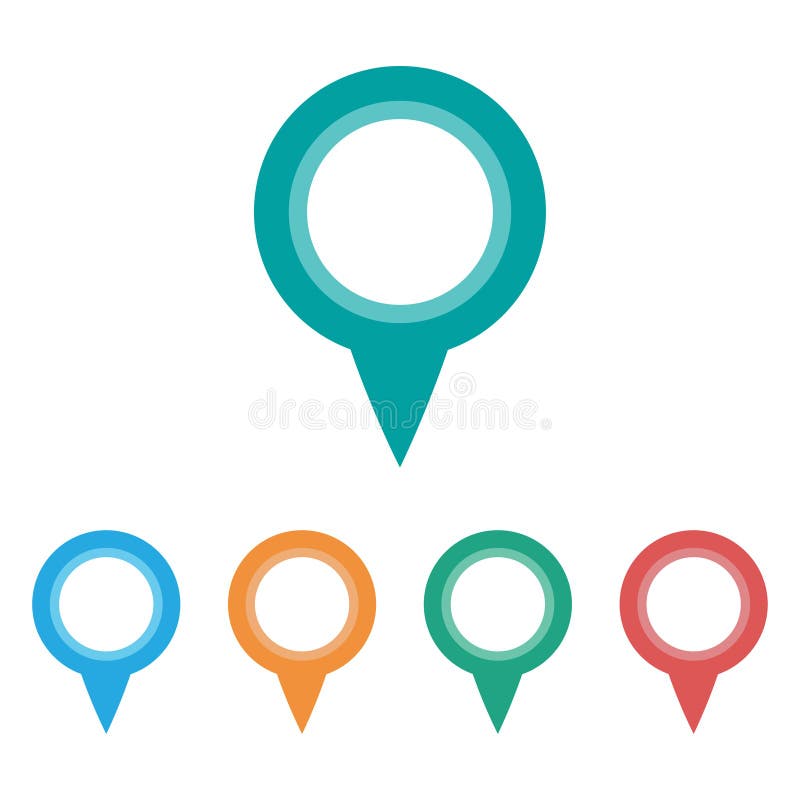 Vector Set of Five Colorful Location Points Stock Vector - Illustration ...