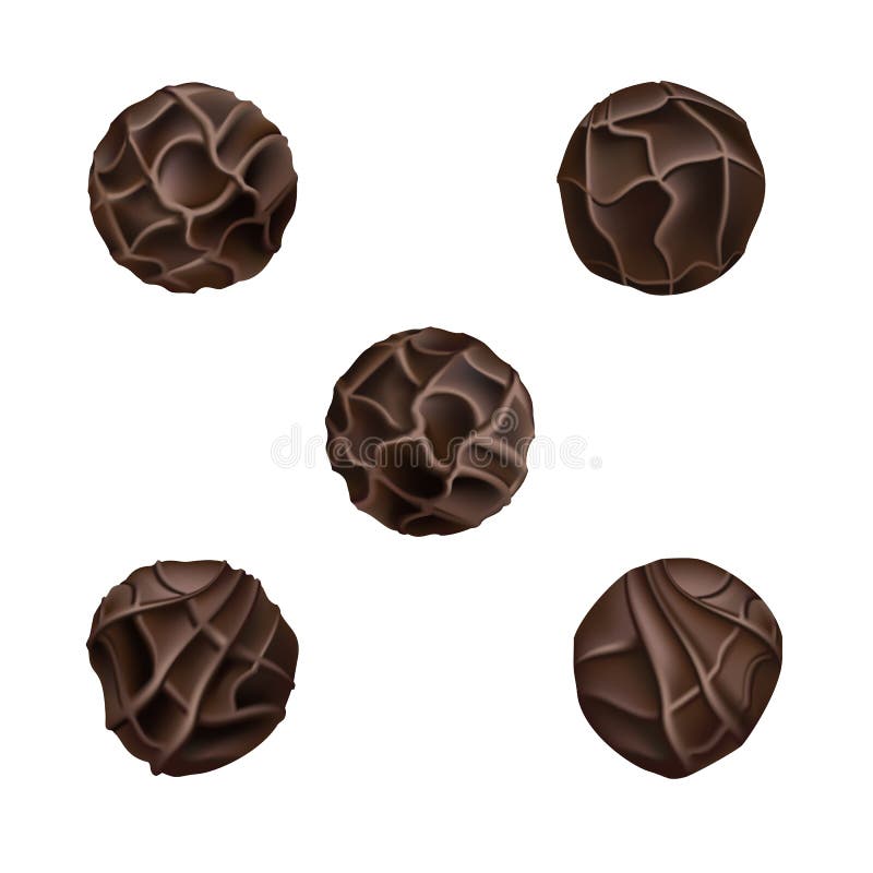 Vector Set of Five Pieces of Black Peppercorn Stock Vector ...