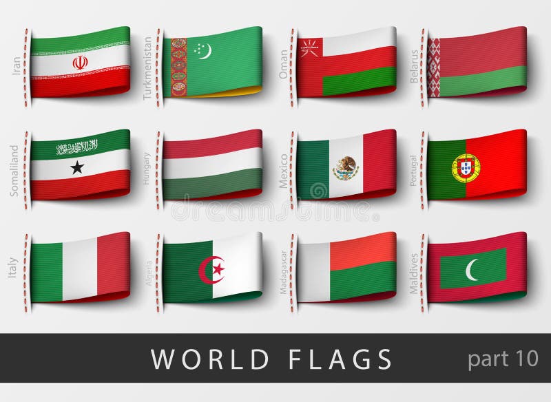 Vector set of flag labels stock vector. Illustration of independence ...