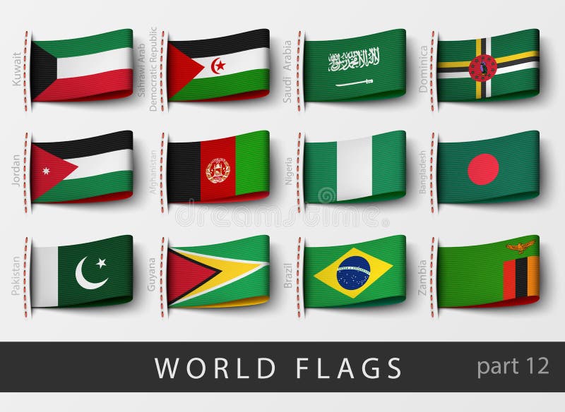 Vector set of flag labels stock vector. Illustration of nigeria - 95203155