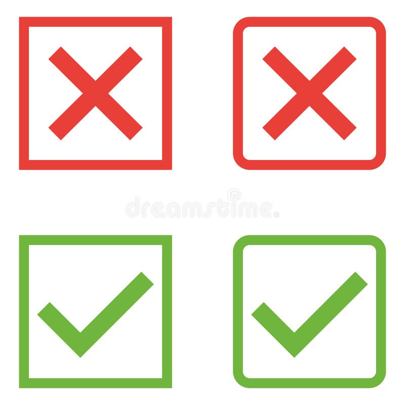 Vector Set of Flat Design Check Marks Icons. Different Variations of ...